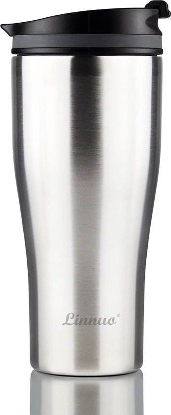 Thermobeker Roestvrij Staal - 380 ml - 100% Lekvrij - Thermosbeker ...