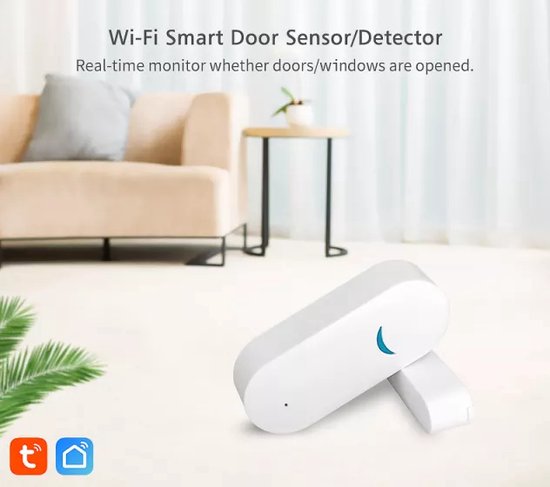 Smart contact sensor (wifi) Deursensor met App - Deuralarm - Google assistant + Amazon... | bol