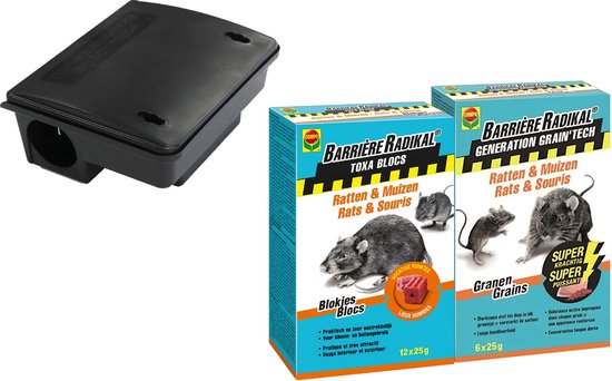 Ratten en muizen bestrijdingspakket - Compo Barriere Radikal Toxa Bloc ...