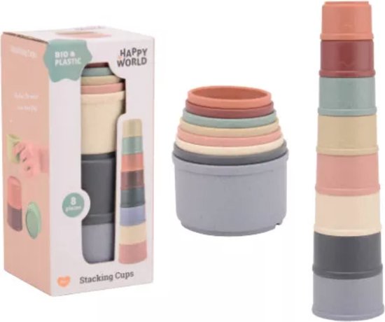 Happy World - Stapelbekers - Stapeltoren - Baby Speelgoed vanaf 0 jaar ...