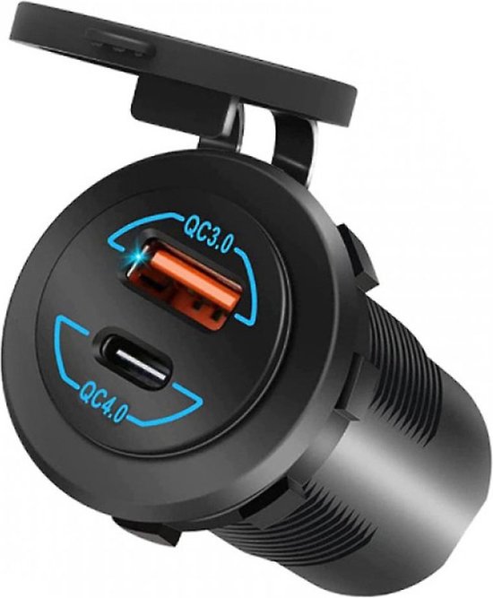 Orbit Electronic® USB/USB-C stopcontact QC3.0/4.0 - 12-24V - 2x USB-A ...