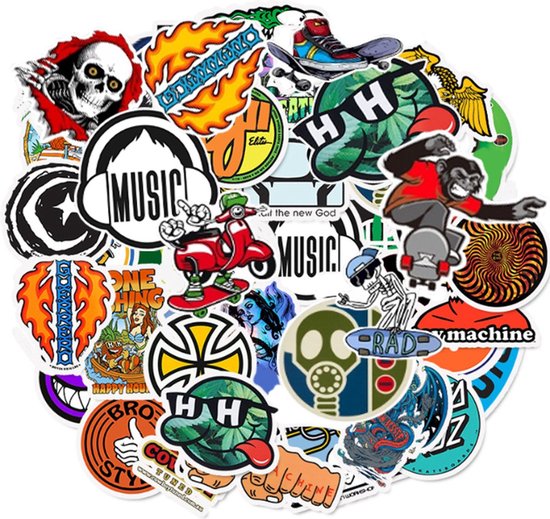 Go Go Gadget - 50 Stuks Skateboard Logo Stickers - Voor Volwassenen ...