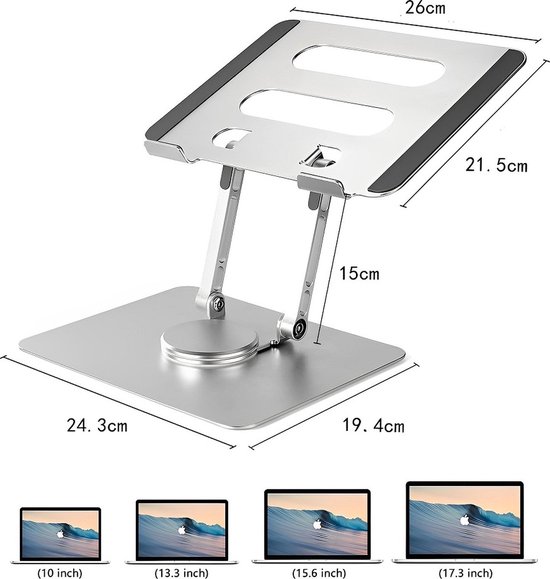 Laptop Standaard Ergonomisch | Aluminium Laptopverhoger Laptophouder ...