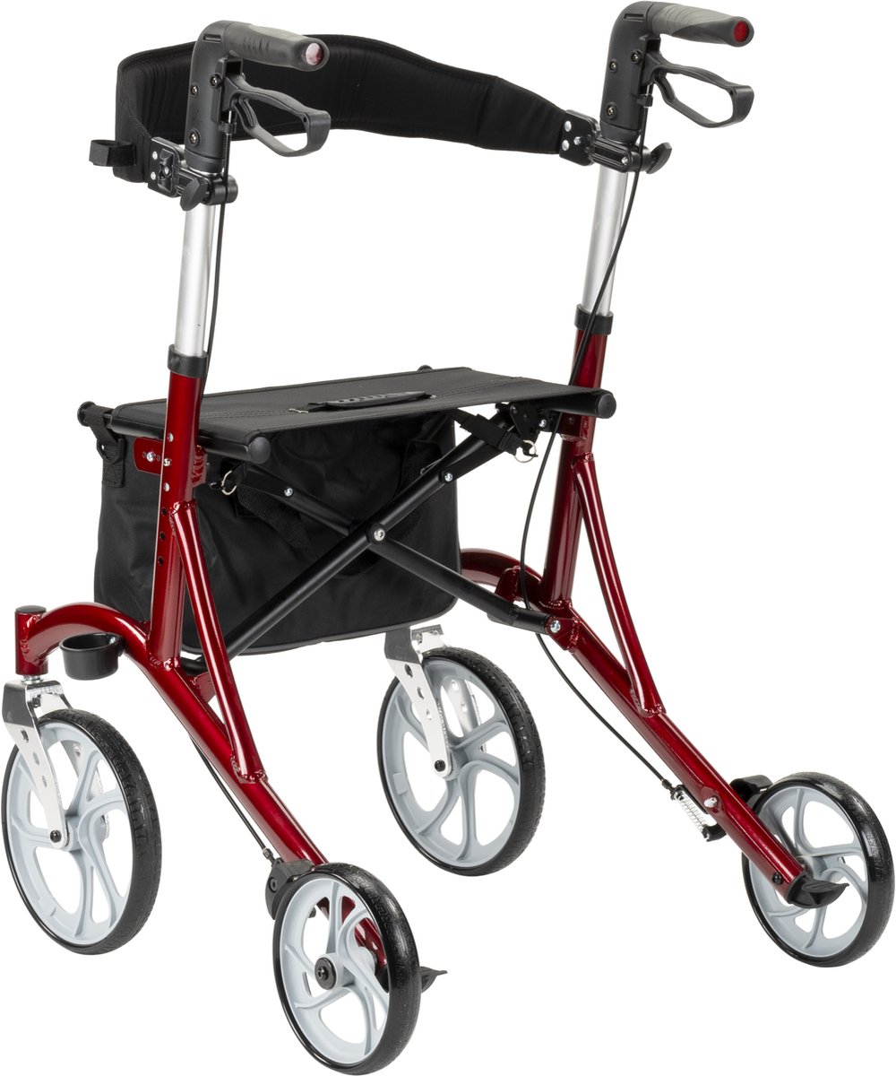 Multimotion Cruiser Lichtgewicht Design Rollator - Rood - Grote Wielen ...
