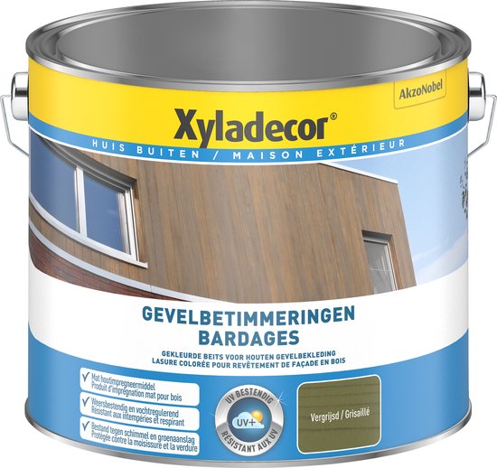 Xyladecor Gevelbetimmeringen Houtbescherming - Vergrijsd - 2,5L | bol
