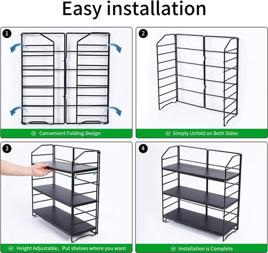 Kruidenrek van metaal, drielaags verstelbaar keukenrek, geschikt voor ...