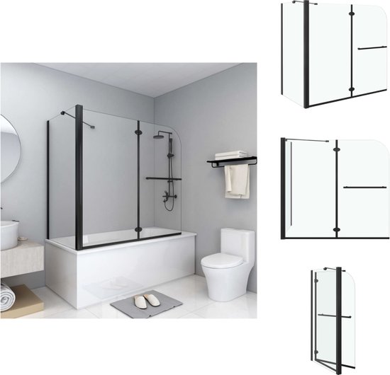 vidaXL Douchecabine - Zwart - 120 x 68 x 130 cm - Met ESG zijpanelen ...