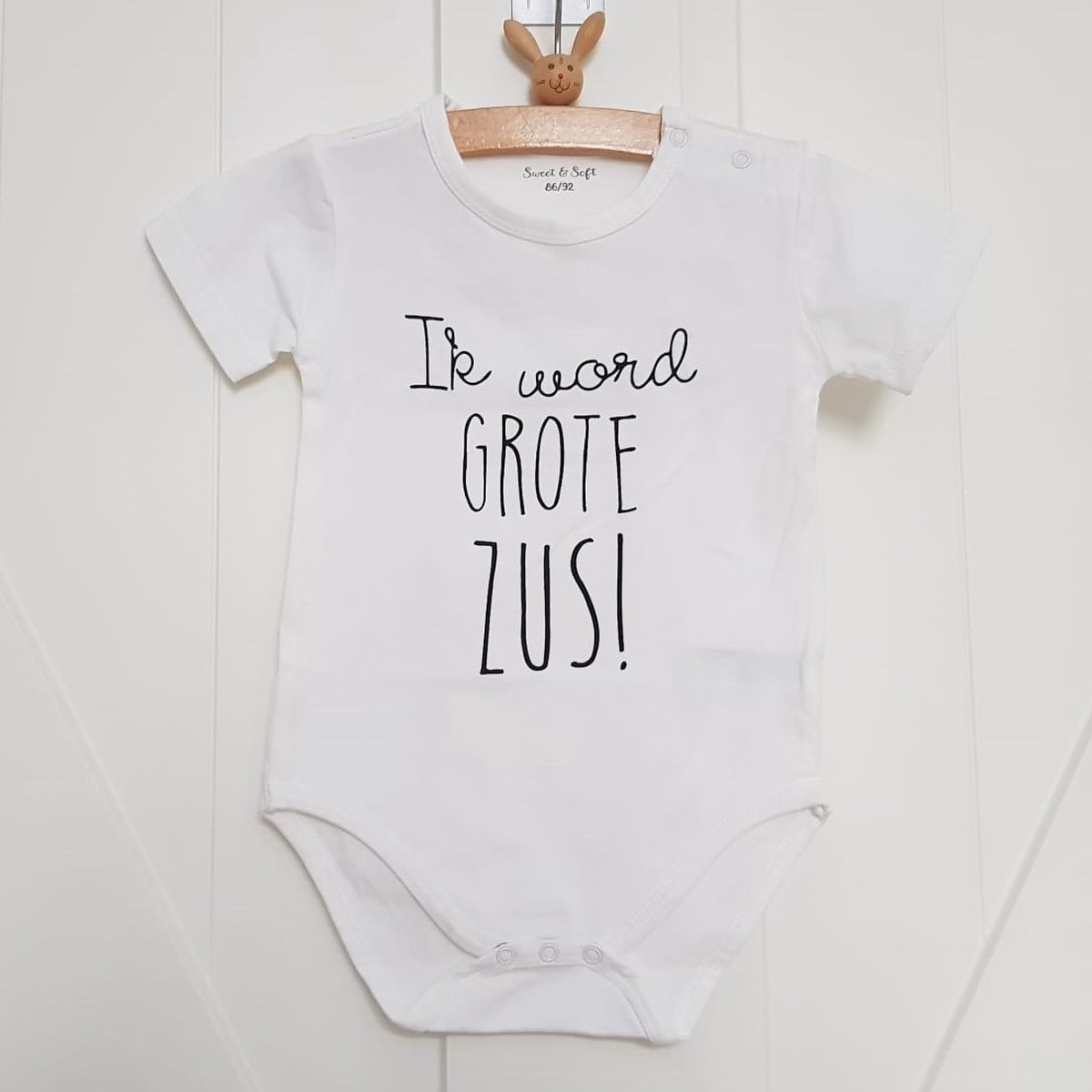 Rompertje met tekst - ik word grote zus | Baby rompertje met leuke ...