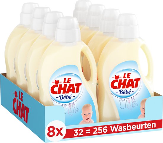 Le Chat Gel Bebe - Vloeibaar Wasmiddel - Voordeelverpakking - 8 x 32 ...