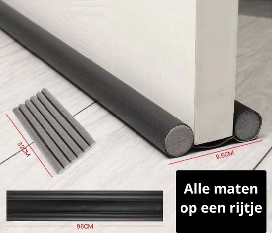 Tochtstrip - Grijs - Tochtstrips voor deuren - Tochtstopper - Tochtrol ...