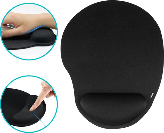 Lynnz® Muismat met polssteun ergonomisch zwart | gel - anti RSI ...