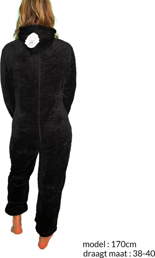 Dames - Onesie - Zwart - [ Maat 40-42 ] - Huispak - Onesies voor ...
