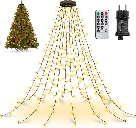 LED Kerstboomverlichting - kerstboom verlichting -8 Lichtsnoer - 280 ...