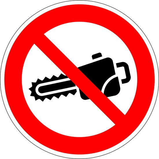Kettingzagen verboden sticker 200 mm | bol