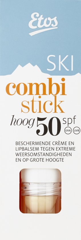 Etos Ski combi stick 2-In-1 Zonnebrand Crème Gezicht en Lippenbalsem ...