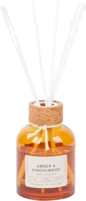 Geurstokjes / Diffuser ''Amber & Sandalwood'' - 100 ML - 6 Stokjes ...
