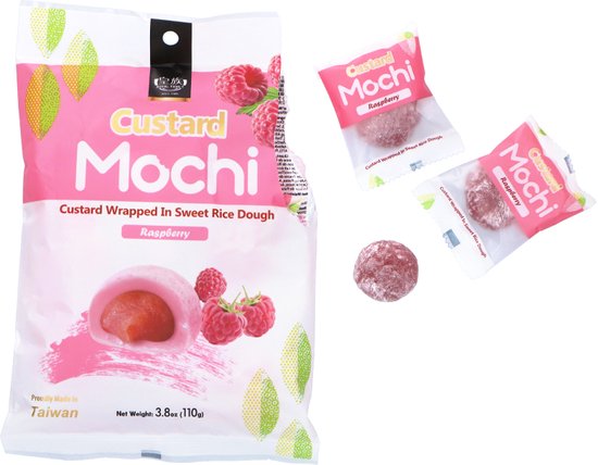 Custard Mochi Raspberry 110 Gram(Gevuld koekjes) | bol