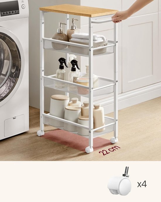 multifunctionele trolley met wieltjes voor keuken, kantoor, badkamer ...