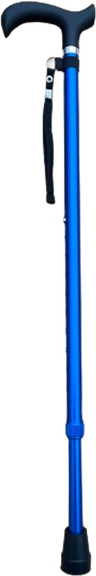 Wandelstok Blauw met ergonomisch comfort handvat en polsbandje ...
