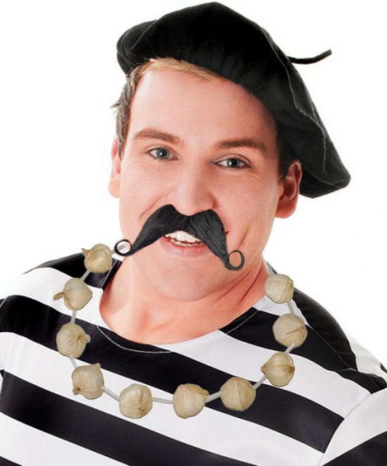 Carnaval verkleed set compleet - Fransman baret met plaksnor - en ...