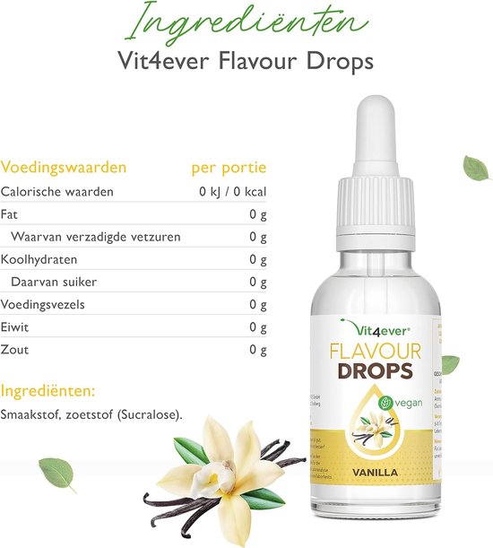 Smaakdruppels 50 ml - Smaak: Vanilla / Vanille - Flavour drops ...