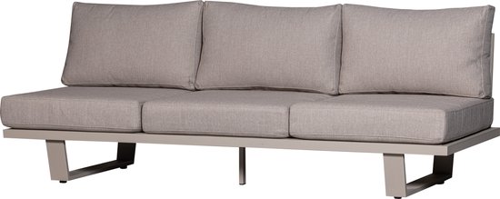 WOOOD Bear 3-Zits Bank - Aluminium - Zand - 80x210x87 | bol