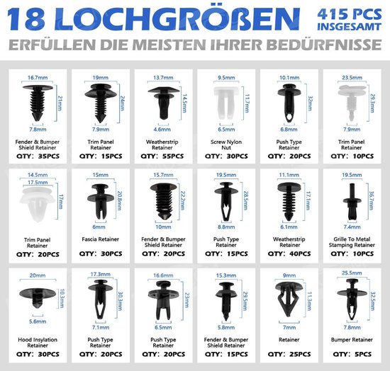 Bevestigingsclips Voor Deurbekleding Plastic Schroeven Auto