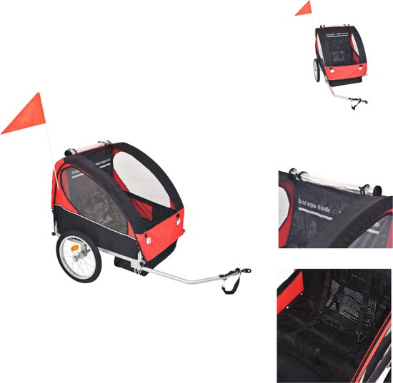 vidaXL Kinderfietskar - Rood/Zwart - 137x77x87 cm - 30 kg - Fietskar | bol