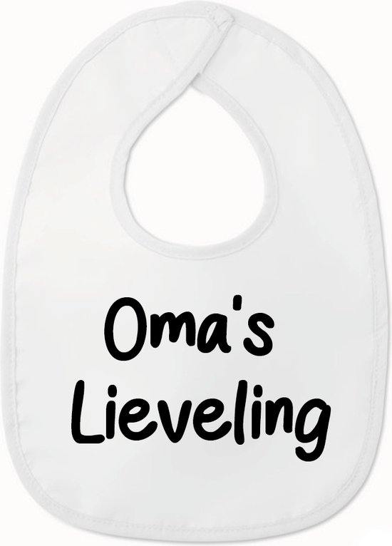 Slabbetje met tekst - Oma's lieveling - Wit/zwart | 100% katoen - Incl ...