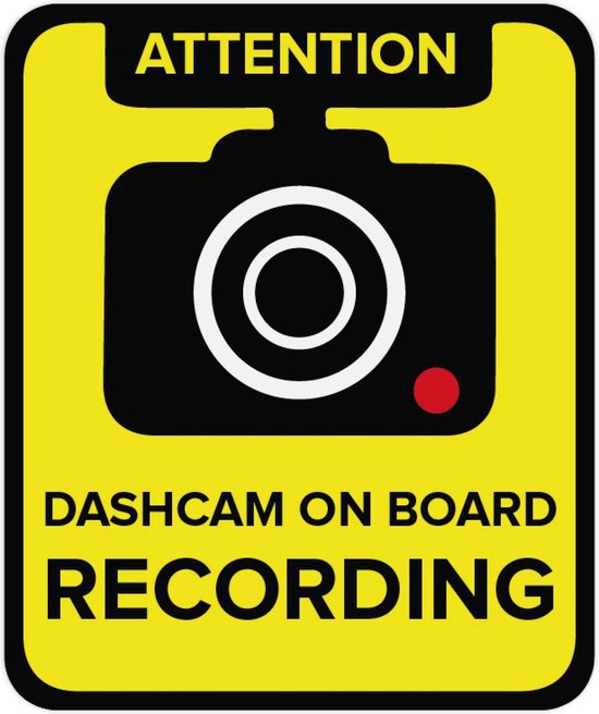 Dashcam On Board Recording Sticker Set - Set van 3 Stickers - 4 x 5 cm ...