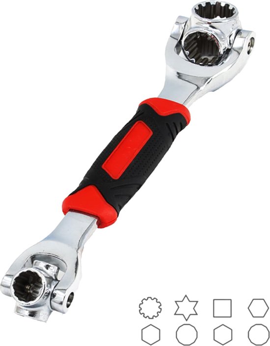 Universele dopsleutel 48 in 1. Ratel met 360° draaibare kop, kop van 8 ...