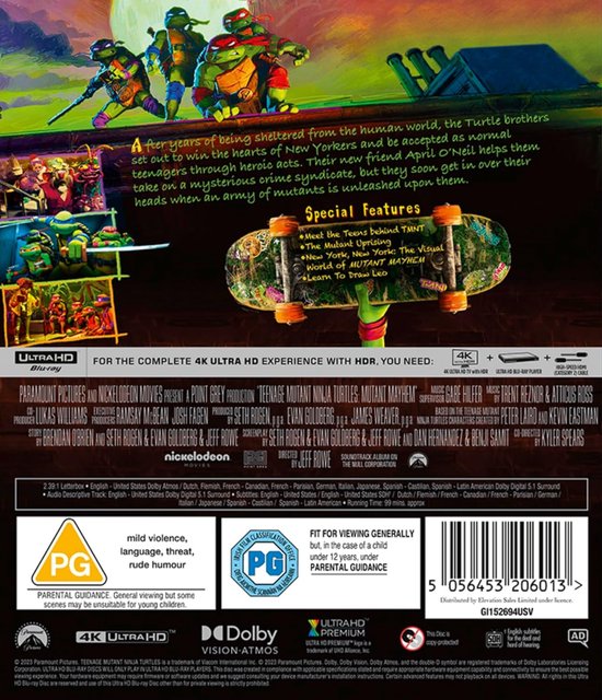 Teenage Mutant Ninja Turtles Mutant Mayhem - 4K UHD film | bol