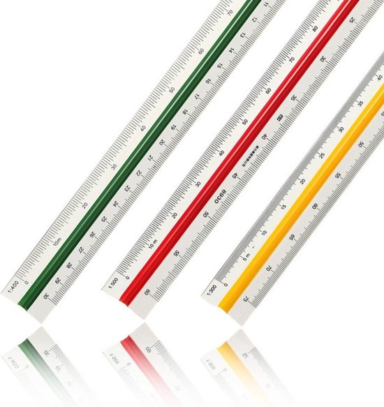 1 Stuks - Driehoekige Schaal Linialen - Ontwerp Liniaal Set van 30 cm ...