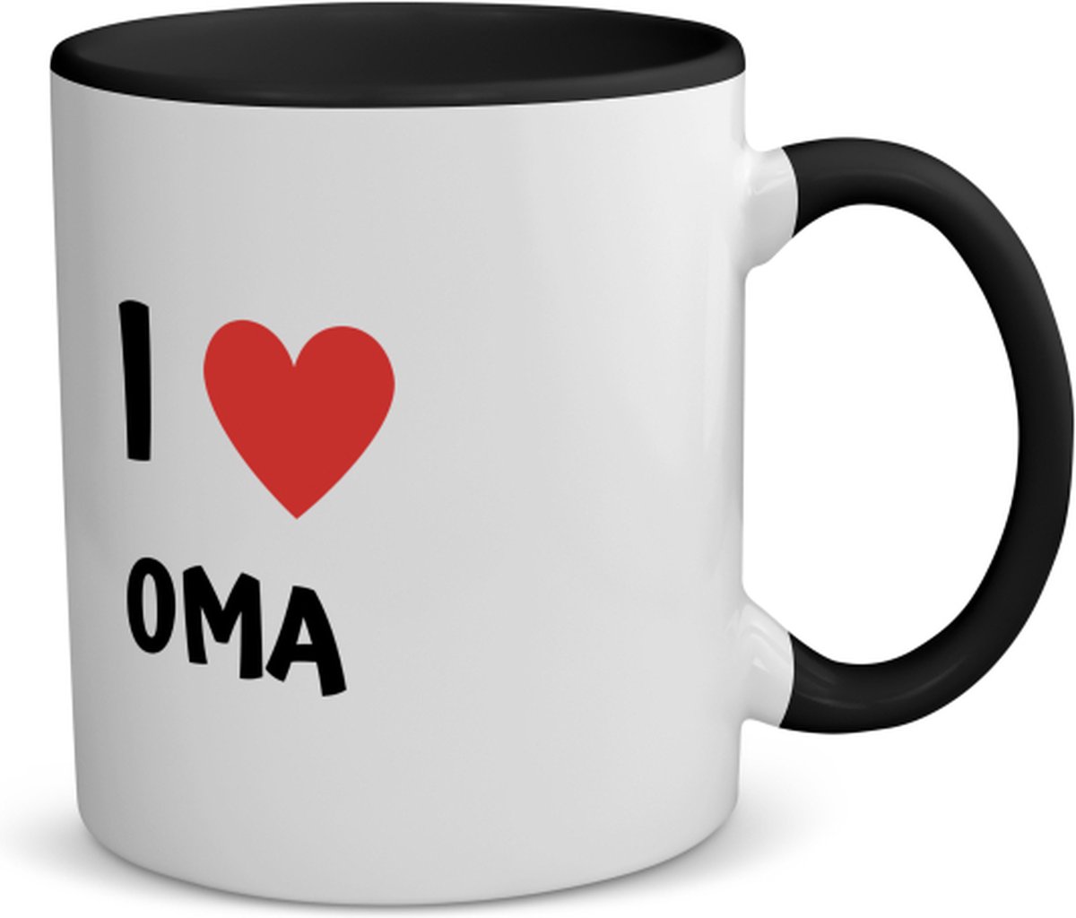 Akyol - i love oma koffiemok - theemok - zwart - Oma - de liefste oma - verjaardag -... | bol.com
