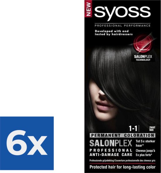 SYOSS Color baseline 1-1 Zwart - 1 stuk - Voordeelverpakking 6 stuks | bol