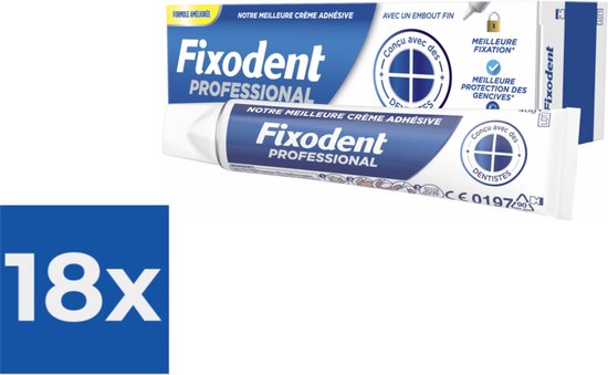 Fixodent Kleefpasta Professional 40 gram - Voordeelverpakking 18 stuks ...
