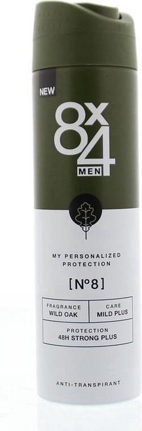 8x4 Deodorant Spray No 8 Wild Oak 150 ml - Voordeelverpakking 18 stuks | bol