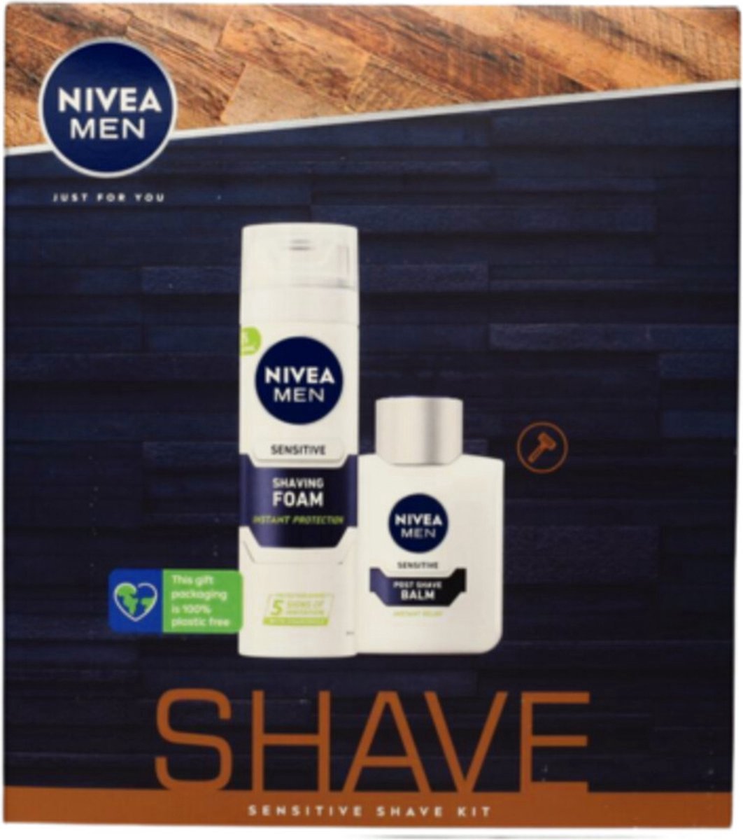 Nivea Men Shave Duo Sensitive Shaving Foam 200 ml + Post Shave Balm 100 ...