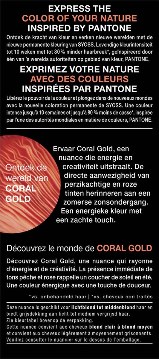 SYOSS Colors Pantone Haarverf 9-67 Coral Gold - 1 stuk ...