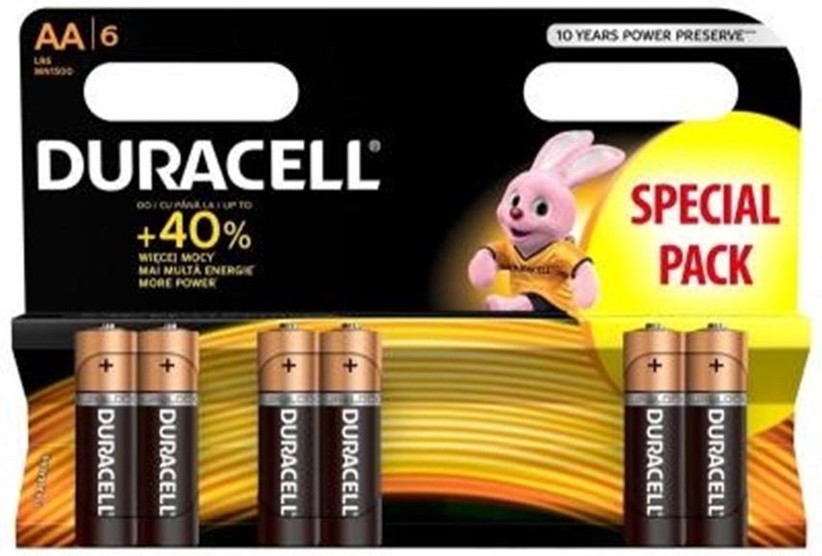Pile alcaline Duracell LR6 / AA / R6 / MN 1500 1.5V - 36 pièces (6 blisters de 6 pièces) | bol.com