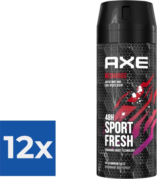 Axe Deodorant Bodyspray Sport Recharge 150 ml - Voordeelverpakking 12 ...