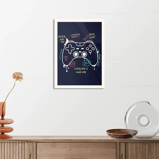 Poster Game Controller Rechthoek Verticaal Met Lijst L (40 X 50 CM ...