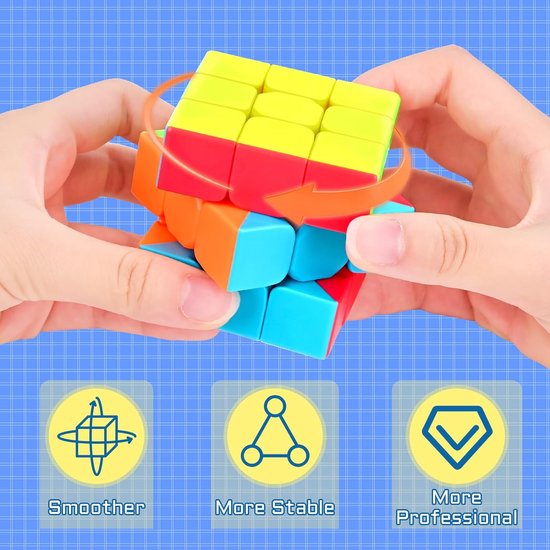 Speed Cube Set 4 in 1 Inclusief Wedstrijd Timer - MoYu - Kubus ...