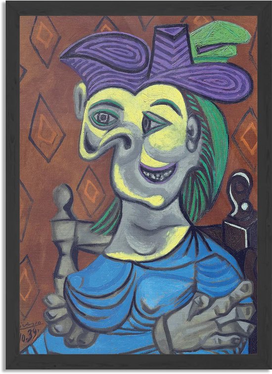 Poster Picasso Femme Assise 1939 Rechthoek Verticaal Met Lijst M (30 X ...