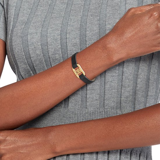 Tommy Hilfiger dames armband - Leren sieraad - 10 mm breed - 19.5 cm ...