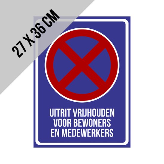 Pictogram/ bord | "Uitrit vrijhouden voor bewoners en medewerkers" | 27 ...