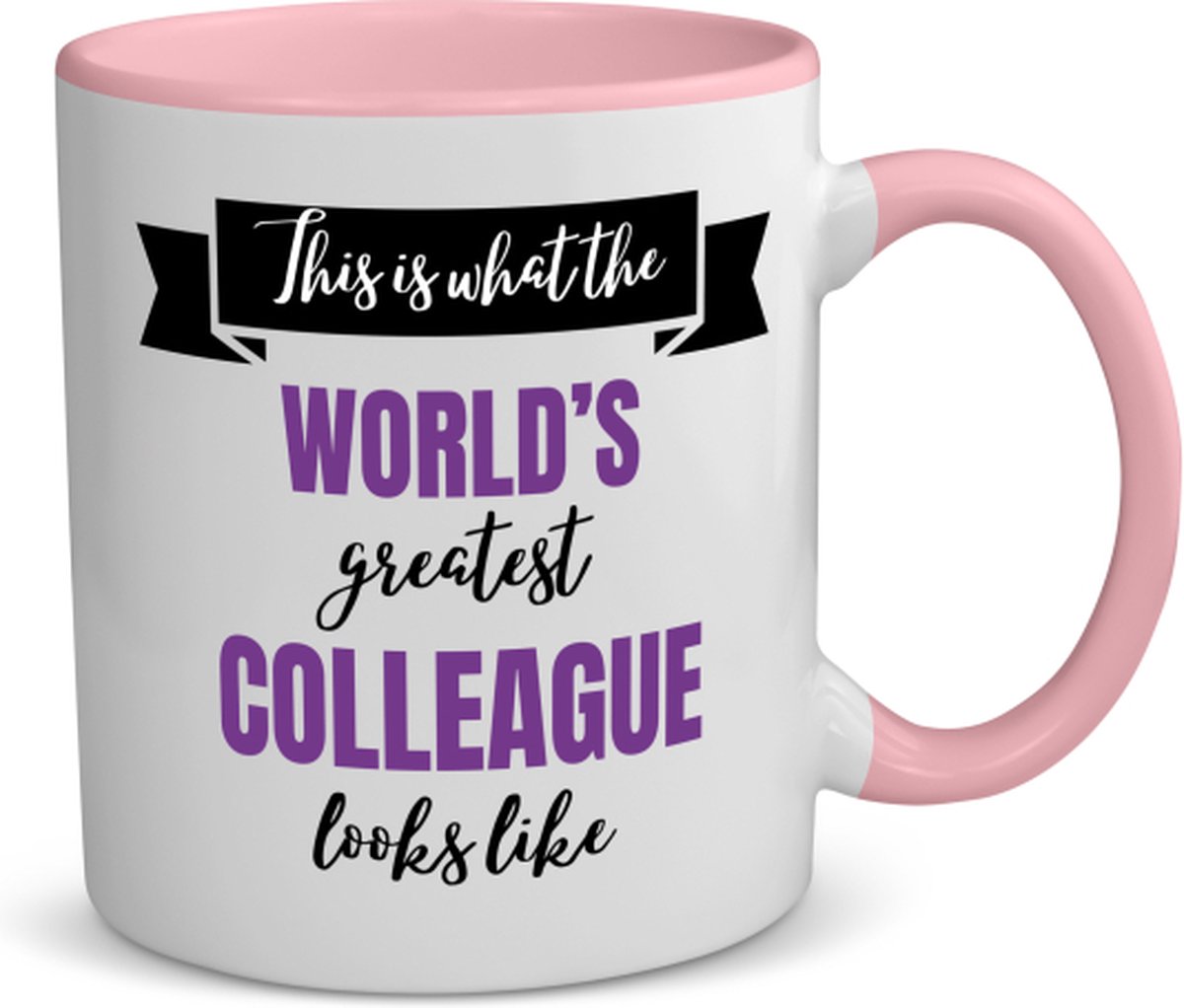 Akyol - world's best colleague koffiemok - theemok - roze - Collega ...
