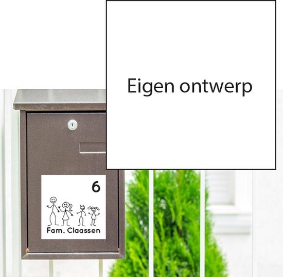 Brievenbussticker - Eigen ontwerp 15x15 cm | Huisnummer sticker ...
