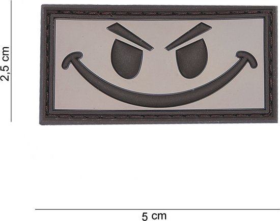 Embleem 3D PVC Evil smiley bruin | bol