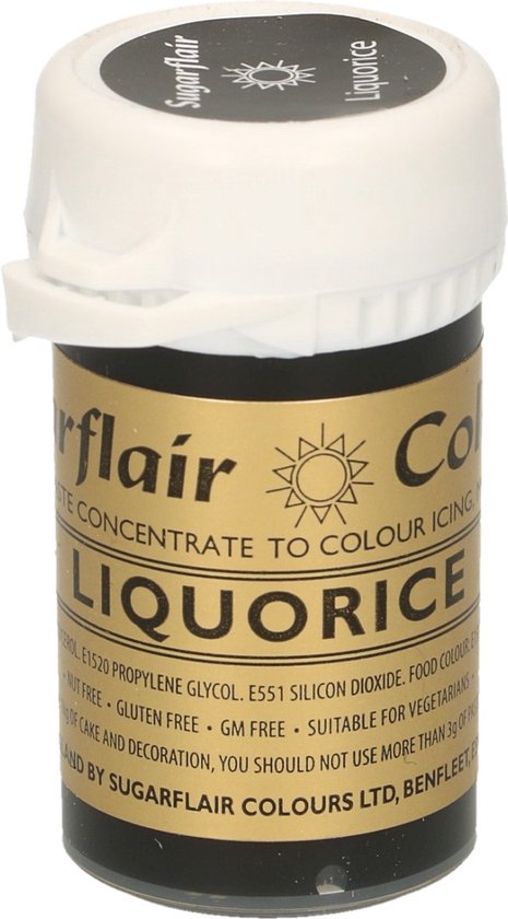 Sugarflair Eetbare Kleurstof Pasta - Fondant & Marsepein - Zwarte Drop ...